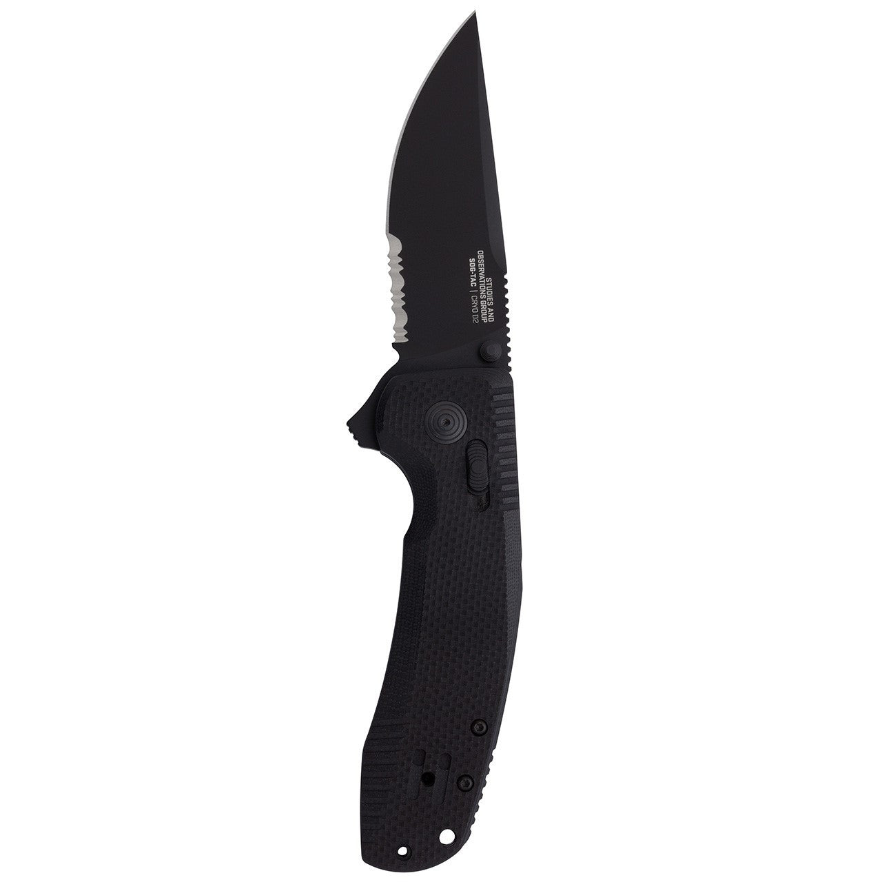 SOG SOG-TAC XR Serrated 3.39" Folding Pocket Knife (Blackout) – Deff Audio