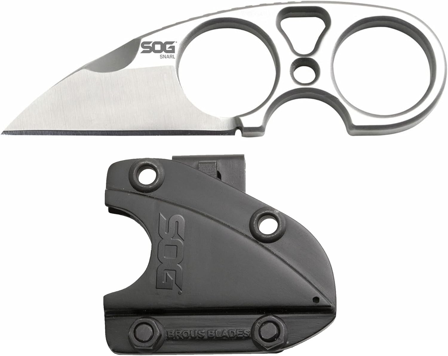 SOG Small Fixed Blade Knives Snarl 2.3 Inch Sheepsfoot Blade Belt Knif ...