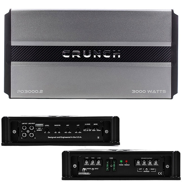 Crunch PD 3000.2 PRO POWER Power Drive Bridgeable Amplifier 3000 Watts ...